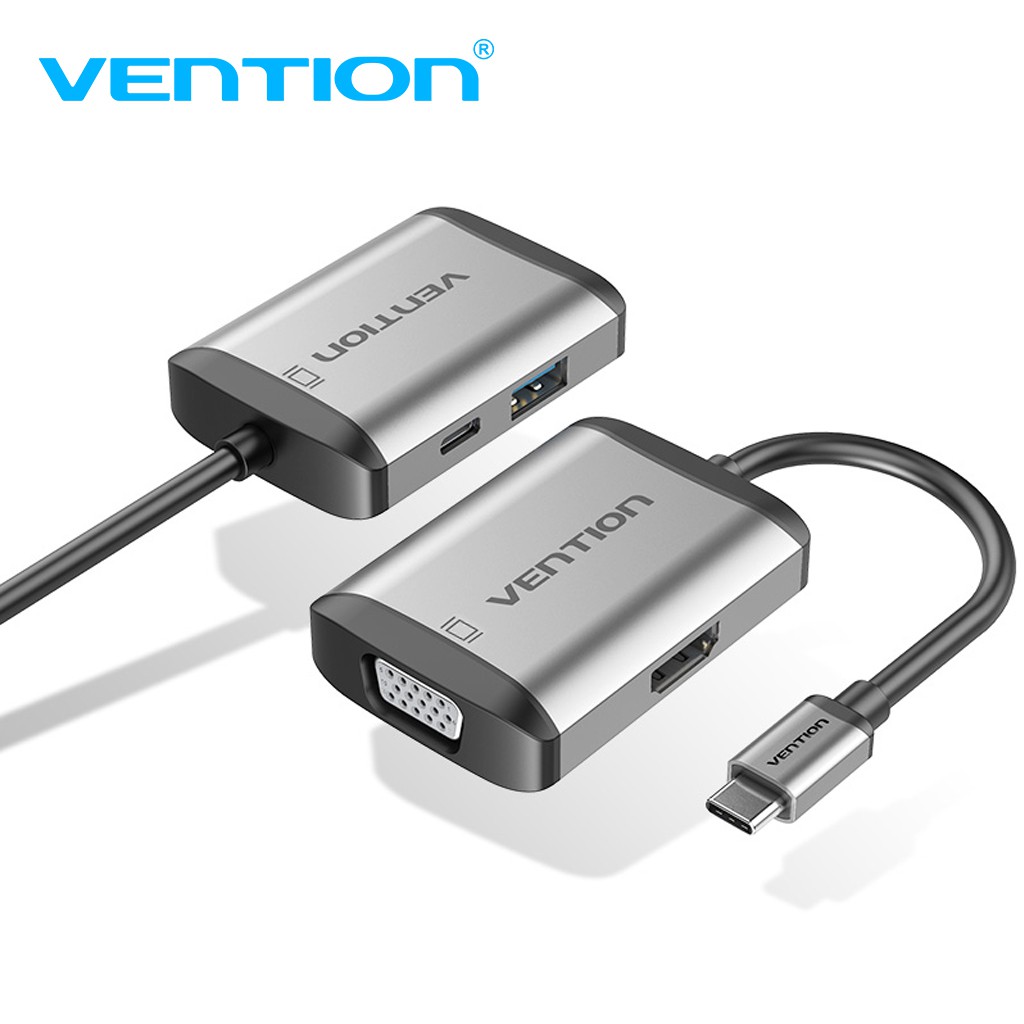 Vention Tfahb 4in1 Usb C Hub Multifunctional Type C To 4k Usb 3 0 Vga