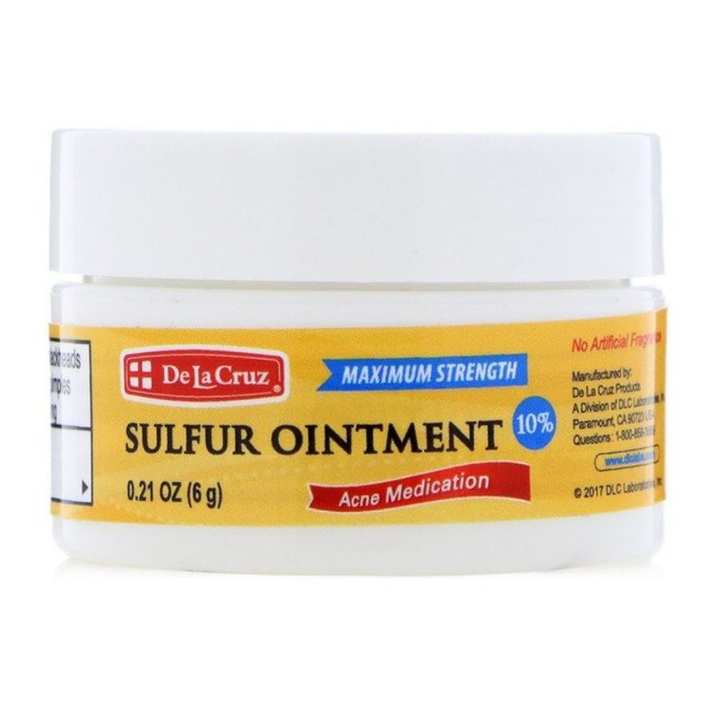 Sulfur Ointment 10%, Acne Medication, Maximum Strength, 0.21 oz (6 g ...
