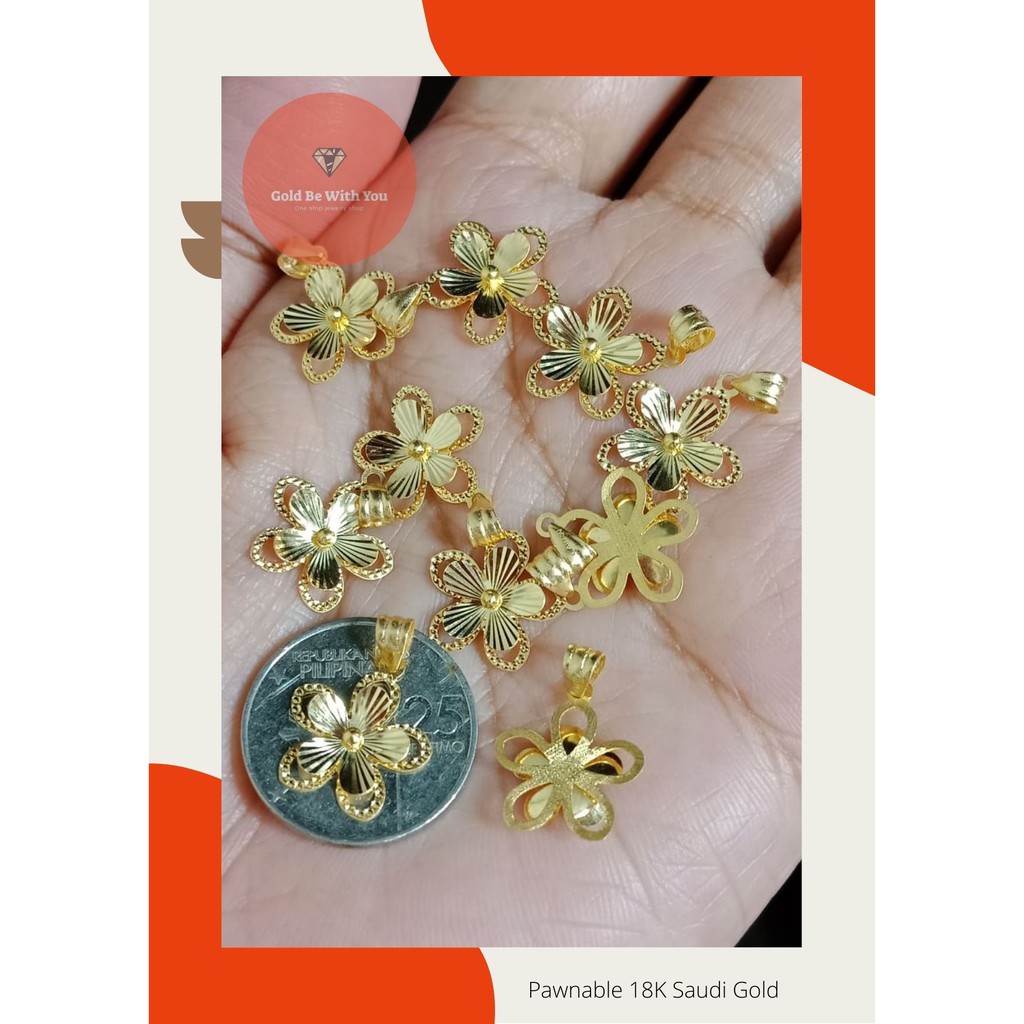 Pawnable 18k Saudi gold Hana Pendant | Shopee Philippines