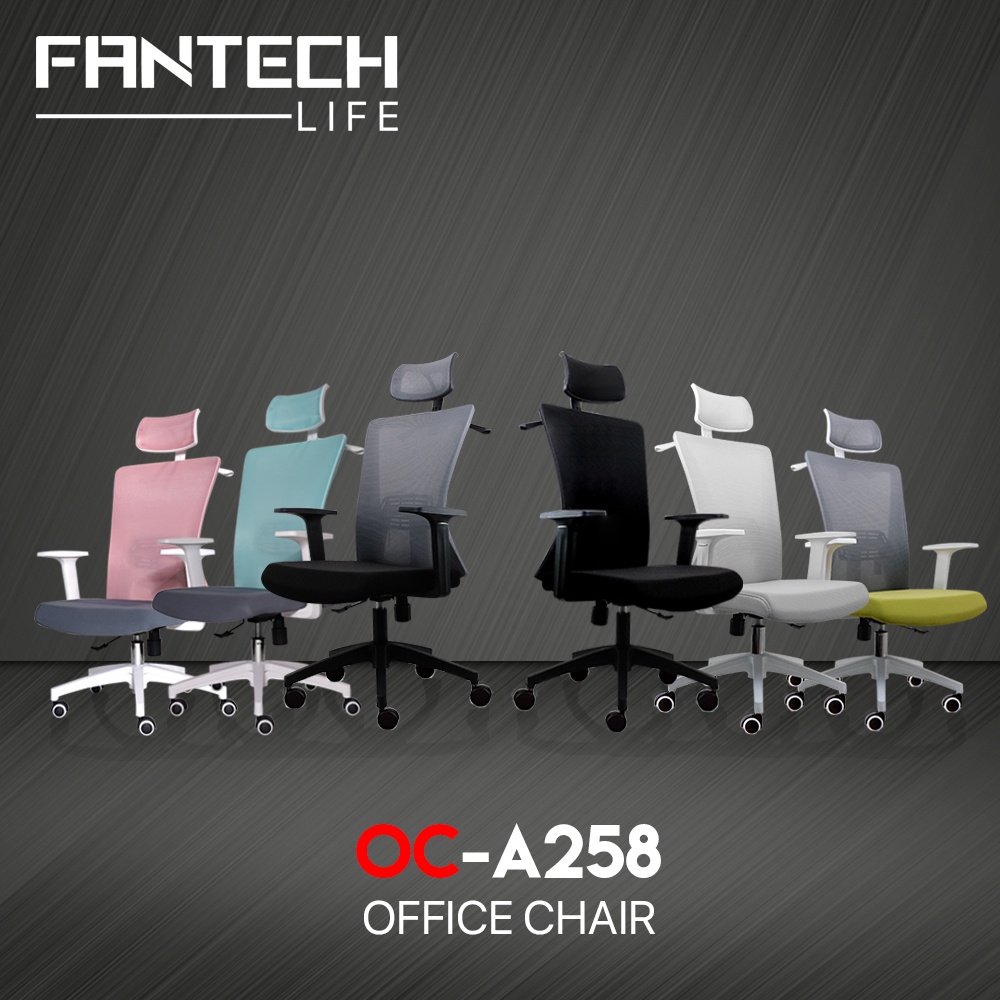 Fantech OC-A258 Office Chair Comfortable Adjustable Headrest Breathable ...