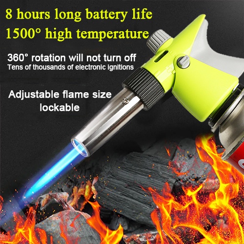 Gas blow flame gun butane auto ignition jet burner welding torch Lighter Welding Burning Iron ...