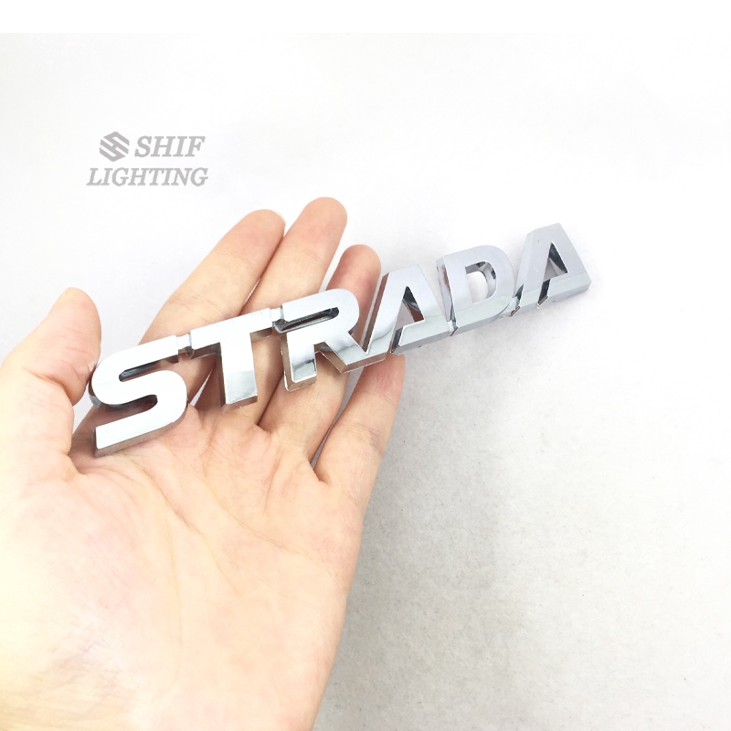 1 x ABS Chrome STRADA Letter Logo Car Auto Trunk Lid Emblem Badge ...