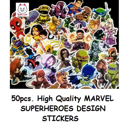 50pcs. HIGH QUALITY MARVEL SUPERHEROES CARTOON CHARACTER STICKER DESIGN ...