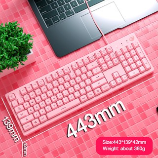 Cute Pink Purple Gaming Keyboard And Mouse Set Wired Headset Mechanical ...