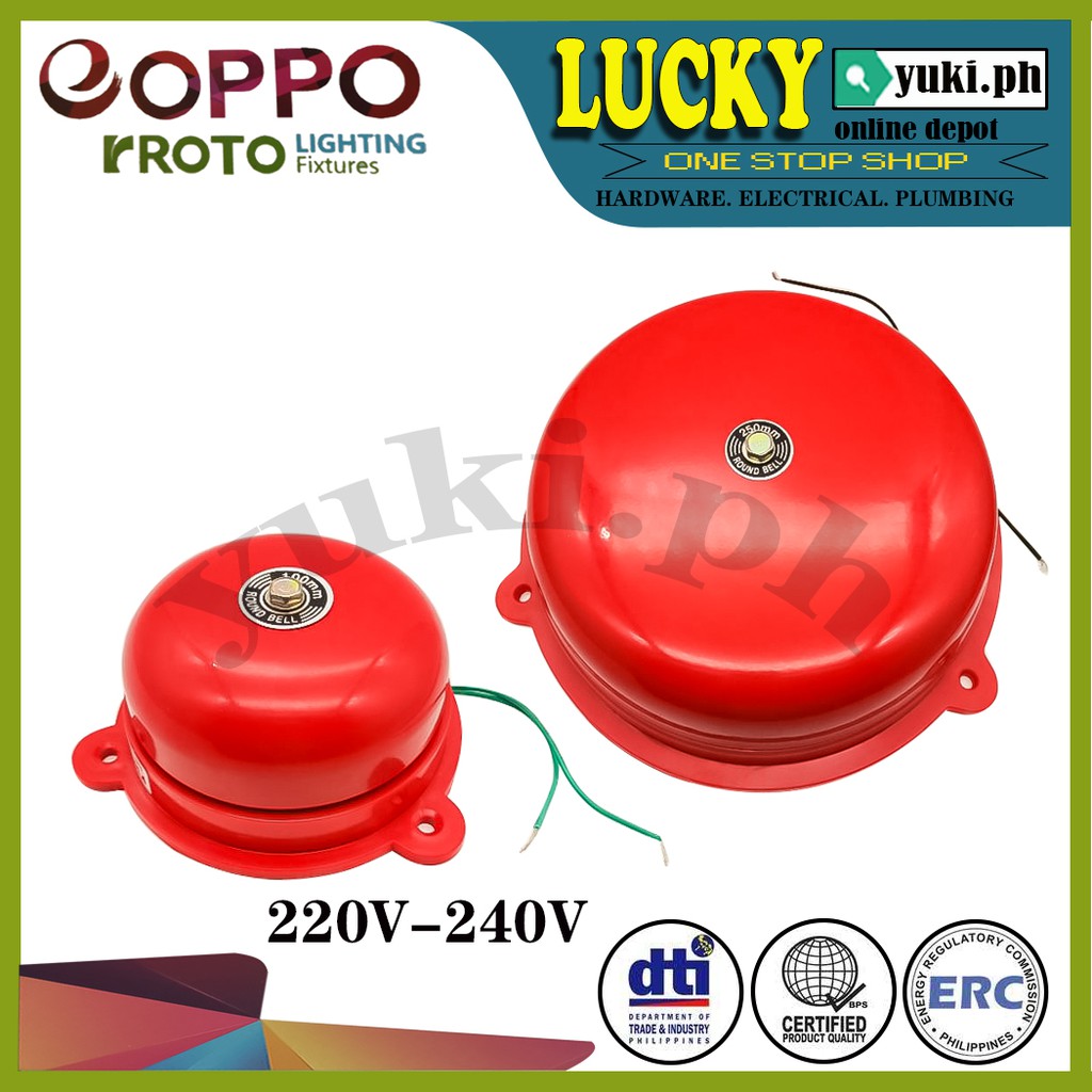 EOPPO FIRE ALARM BELL 4"/6"/8"/10"/12" ( 220V-240V) | Shopee Philippines