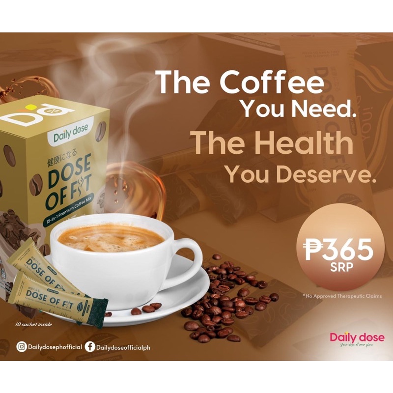 DAILY DOSE Dose of Fit 15-in-1 Coffee (w/freebie) | Shopee Philippines