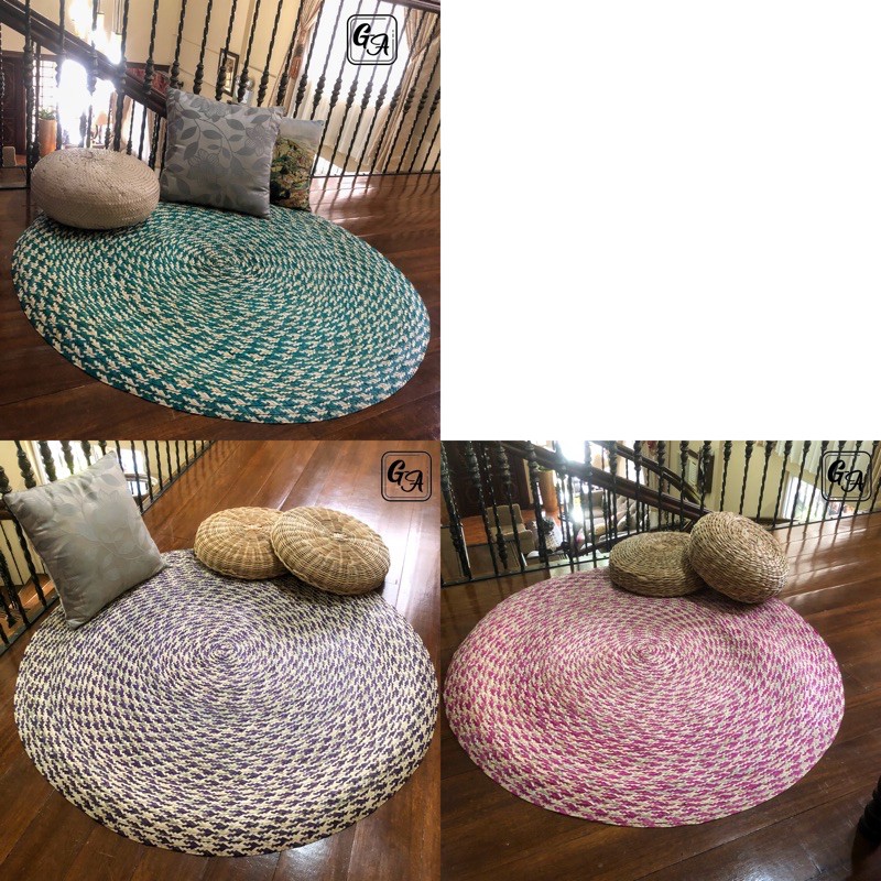 Colored Buri Carpet - Sabatan - 4 5 feet - assorted sizes - Pink Green ...