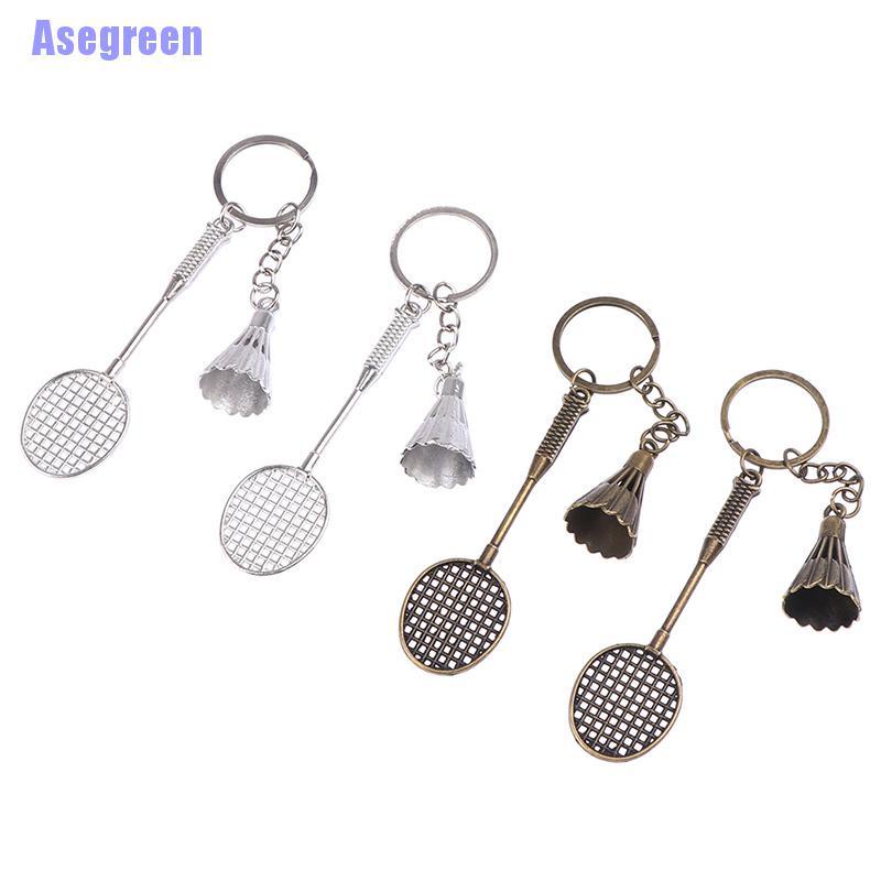 Asegreen: Metal Badminton Racket Keychain Mini Keychain For Car Sports ...