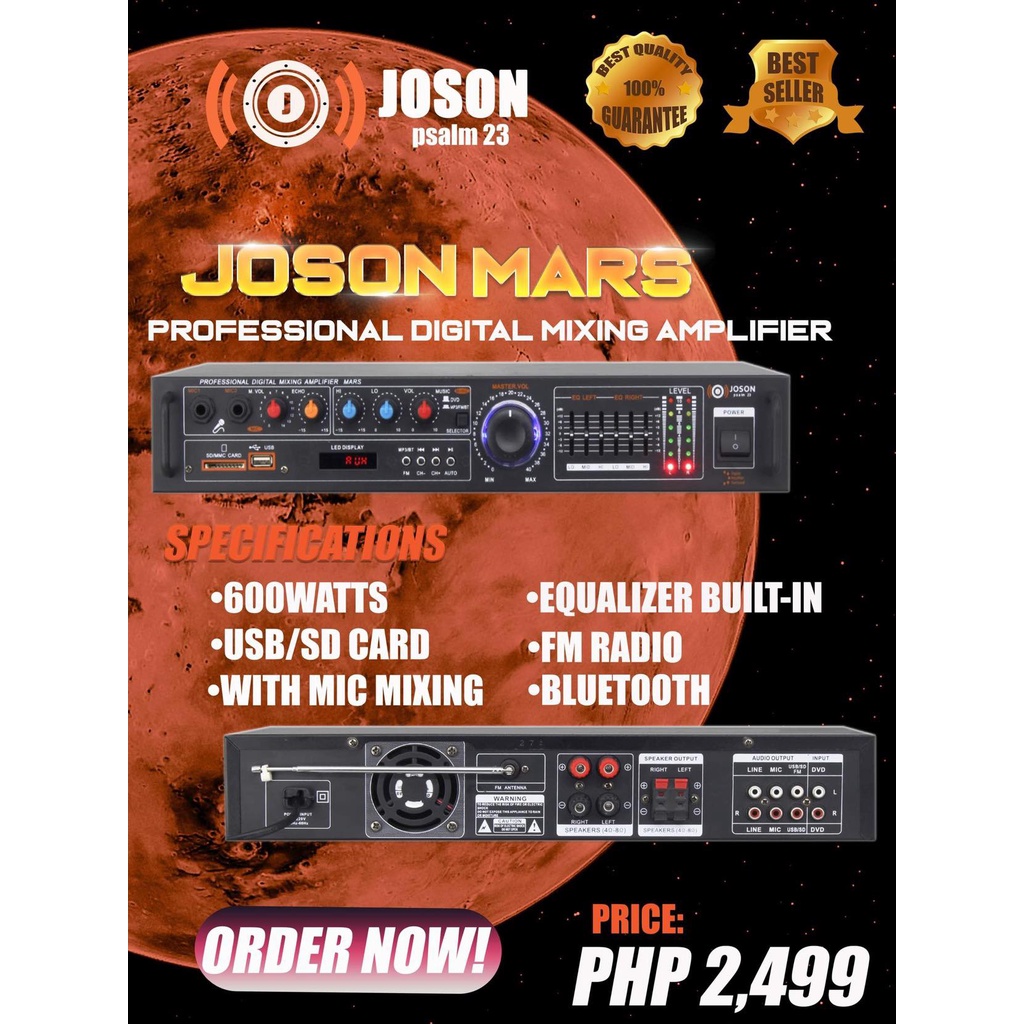 JOSON Mars Professional Digital Mixing Amplifier | Shopee Philippines