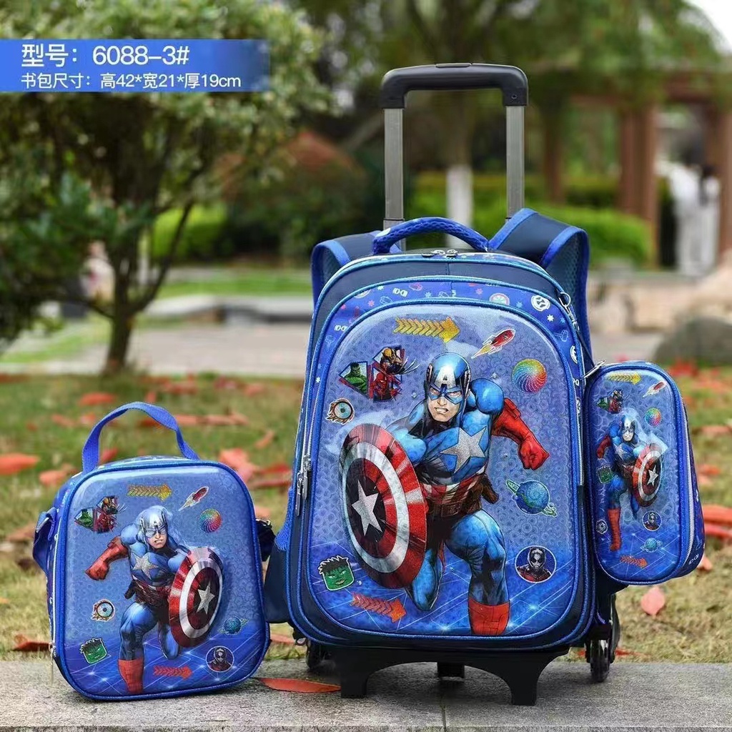 3 IN 1 KIDS CHARACTER TROLLEY SCHOOL BAG | Shopee Philippines