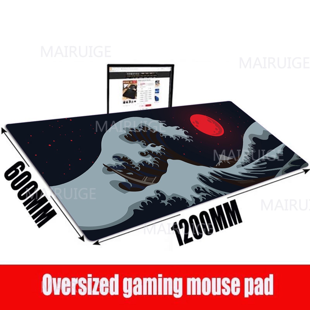 Great Wave Mouse Pad 120X60 Huge Desk Pad Japanese-style Office Mousepad Keyboard Mat Mouse Mat ...