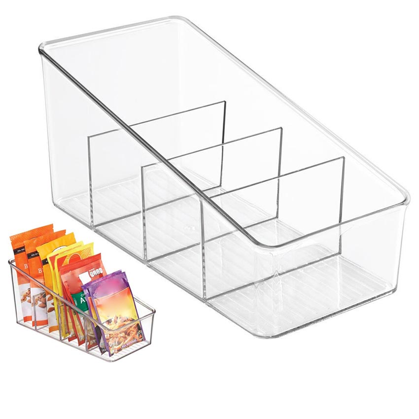 Large Plastic Transparent Food Packet Organizer Storage Station Pantry ...