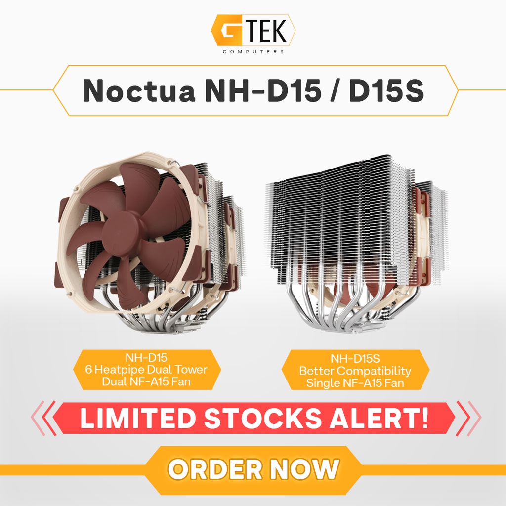 Noctua NH-D15 / SE-AM4 / D15S 6 Heatpipe Dual Tower CPU Cooler HSF w ...