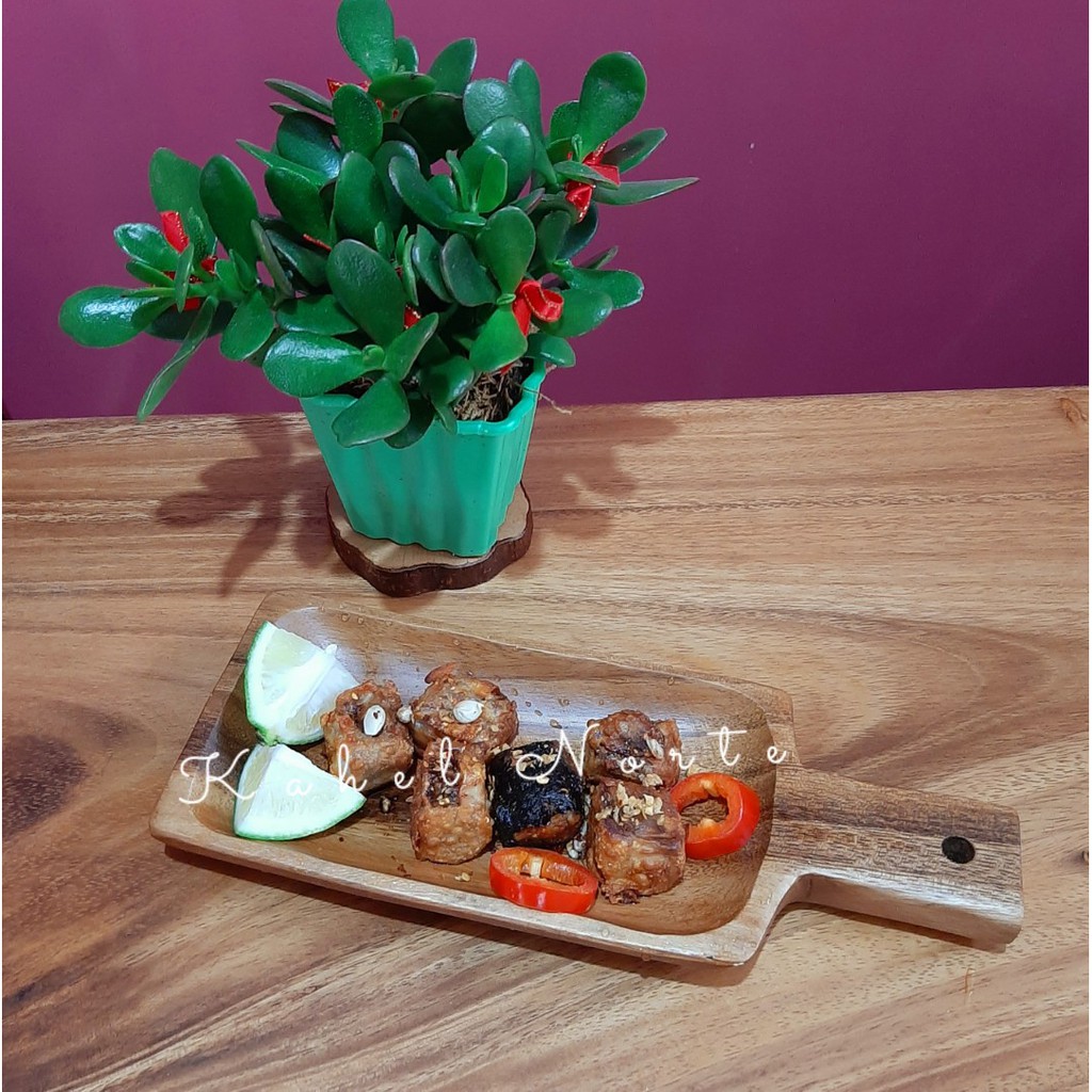 Wooden Paddle Plate Rectangular For Sushi & Finger Foods | Shopee ...