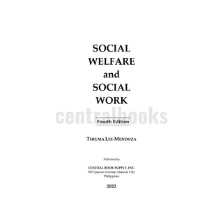 Social Welfare and Social Work: Fourth Edition (2022) (Orange Book ...