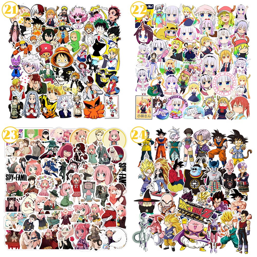 MUYA 50/100 Pcs Various of Japan Anime Stickers Cartoon Stickers ...