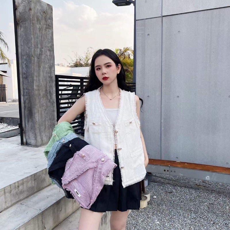 Classic Tweed Vest / Outerwear | Shopee Philippines