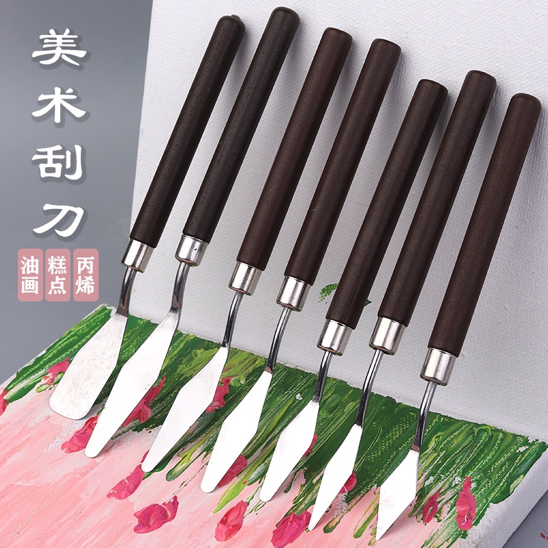 7 Pcs/Set Stainless Steel Oil Painting Knives Artist Spatula Palette ...