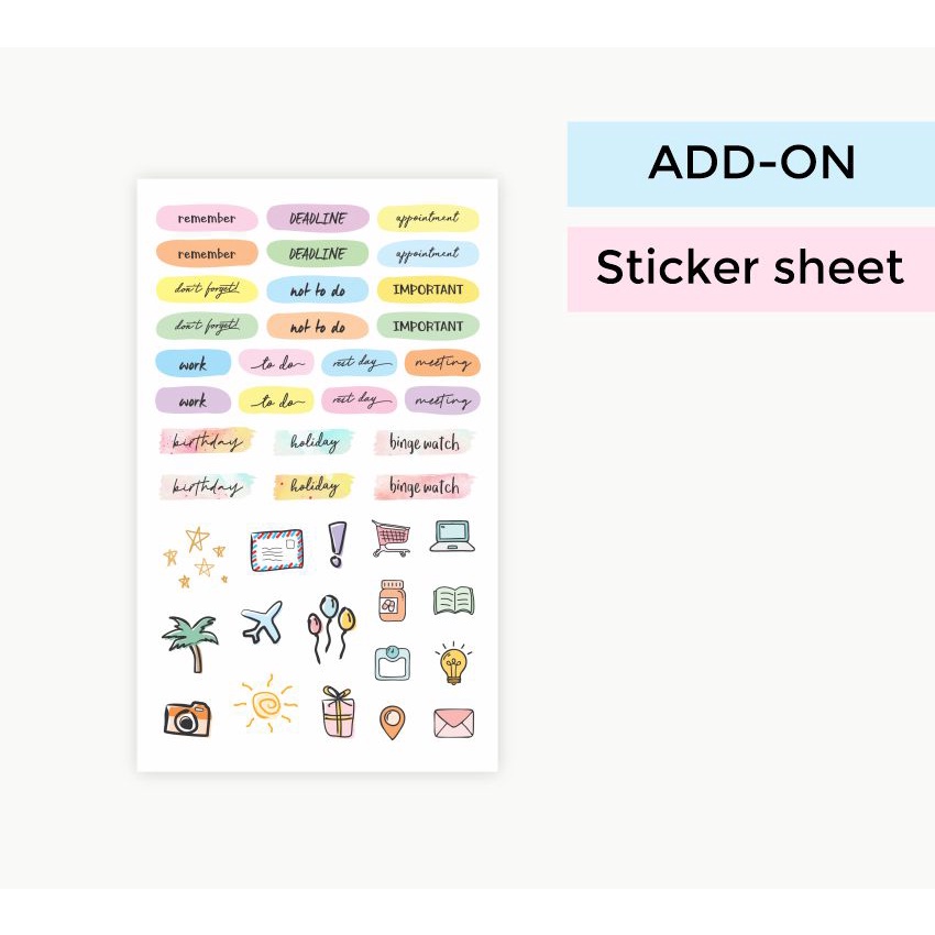 Sticker Sheet - pastel planner stickers, word sticker, icons ...