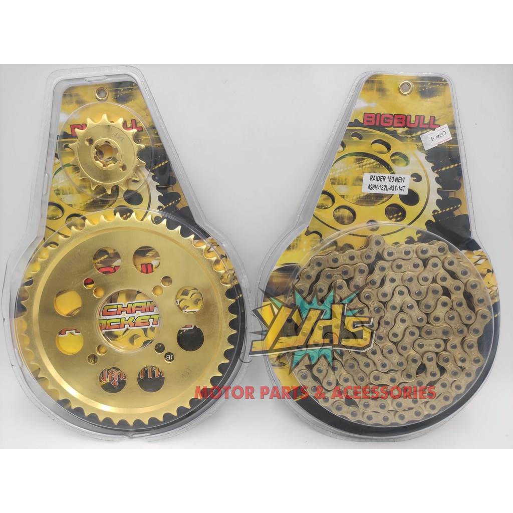 Gold Everace Sprocket Chain Set R150 NeWithLc150/Dream/Xrm/Smash 428 ...