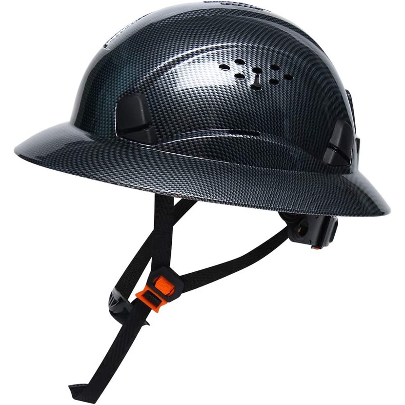 LOEBUCK Full Brim Hard Hat With 6-Point Ratchet Suspension Safety ...