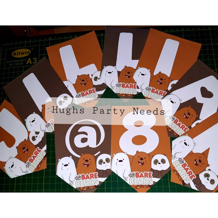 PERSONALIZE WE BARE BEARS THEME BIRTHDAY BANNERS , Party, Name Banner ...