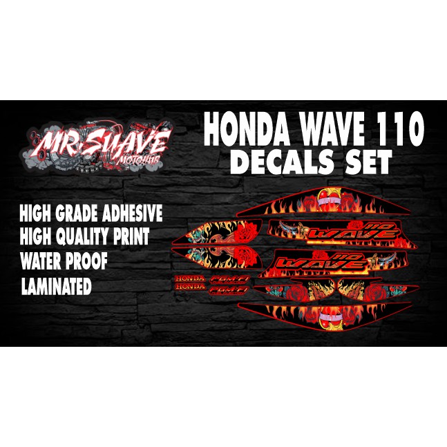 Honda Wave 110 Decals Set | Shopee Philippines