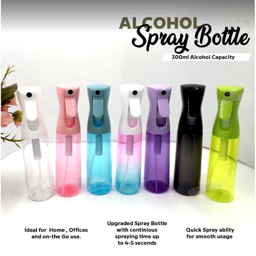 Spray Bottle 300ml Continuous Spray Nano Fine Mist Sprayer Alcohol ...