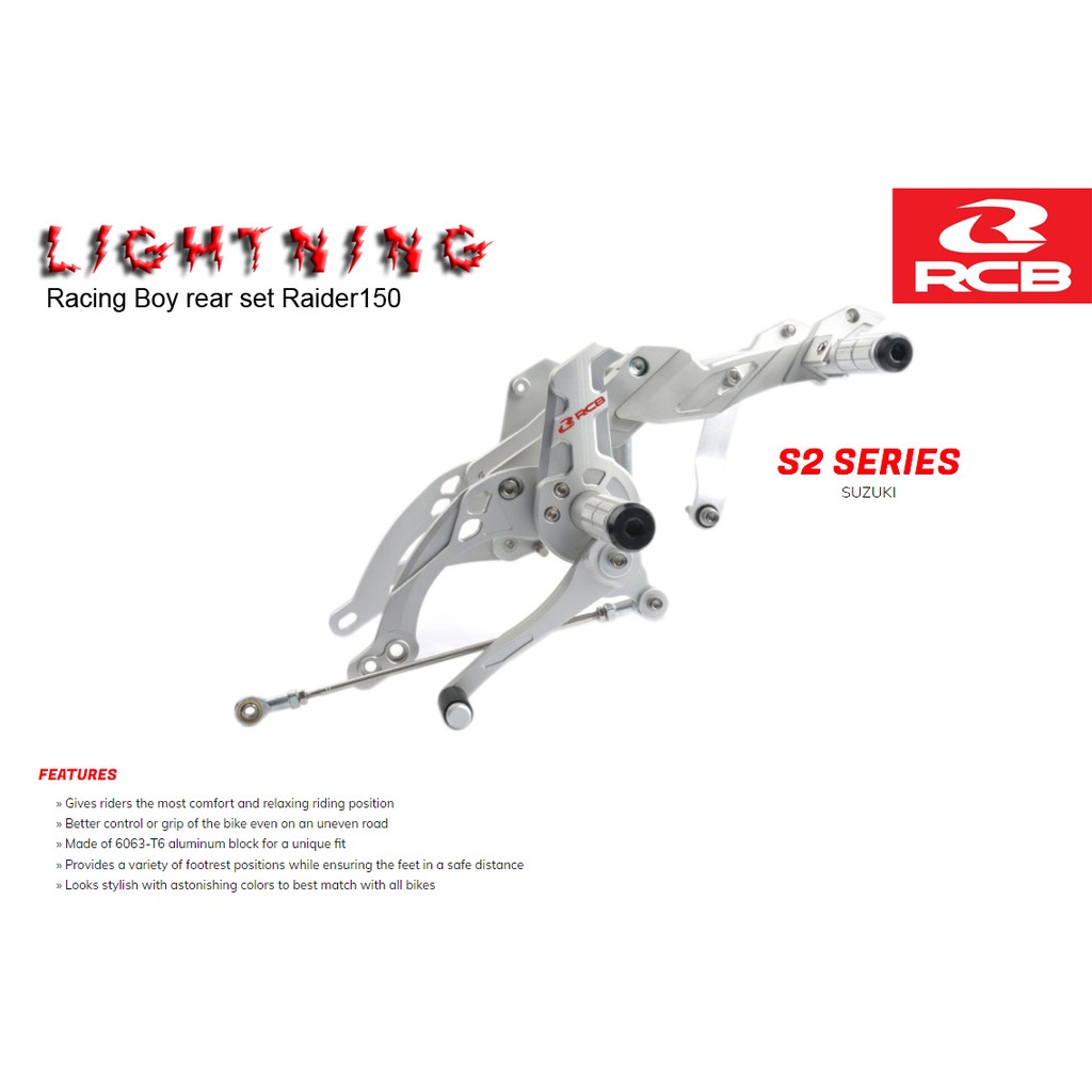 Racing Boy rear set Raider150 S2 | Shopee Philippines