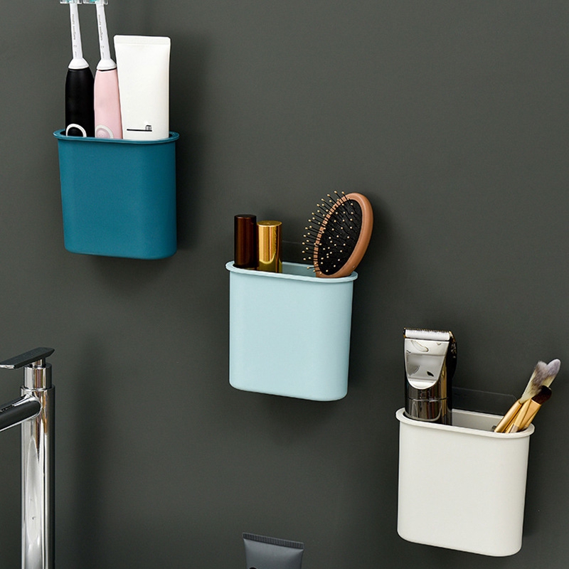 Creative Multifunctional Wall Mounted Toothbrush Storage Box Bathroom ...