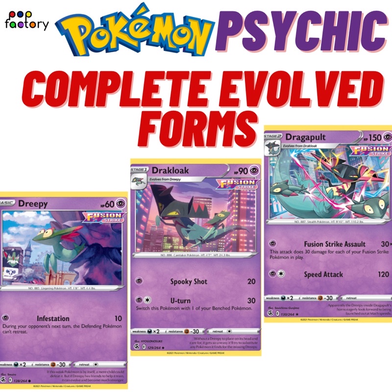 PSYCHIC type COMPLETE Evolution Card Set Pokemon TCG Cards | Shopee ...