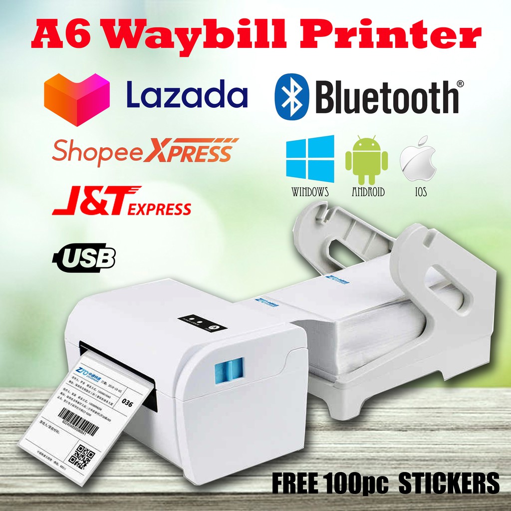 Waybill Label Bluetooth A6 Thermal Barcode Printer for IOS Windows ...
