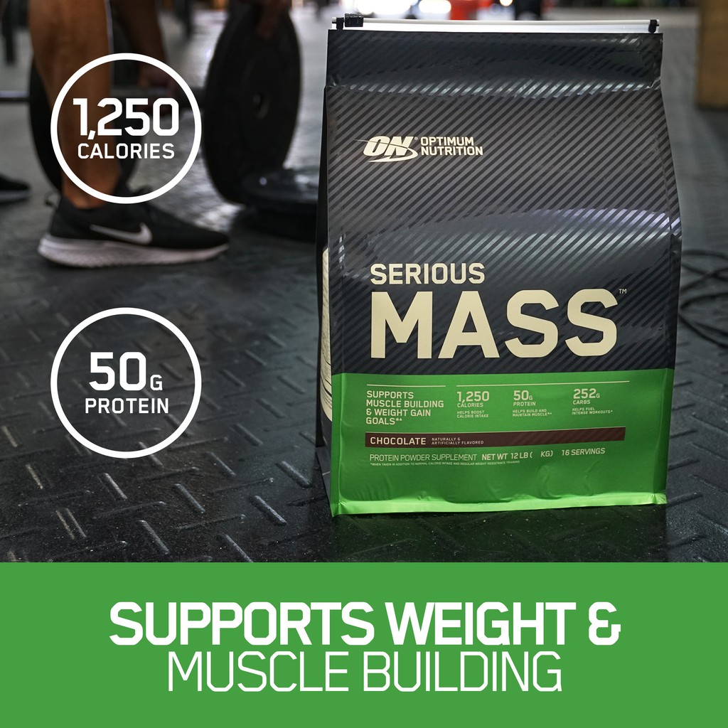 Optimum Nutrition Serious Mass Gainer Protein 6 lbs [FREE ON Towel on ...