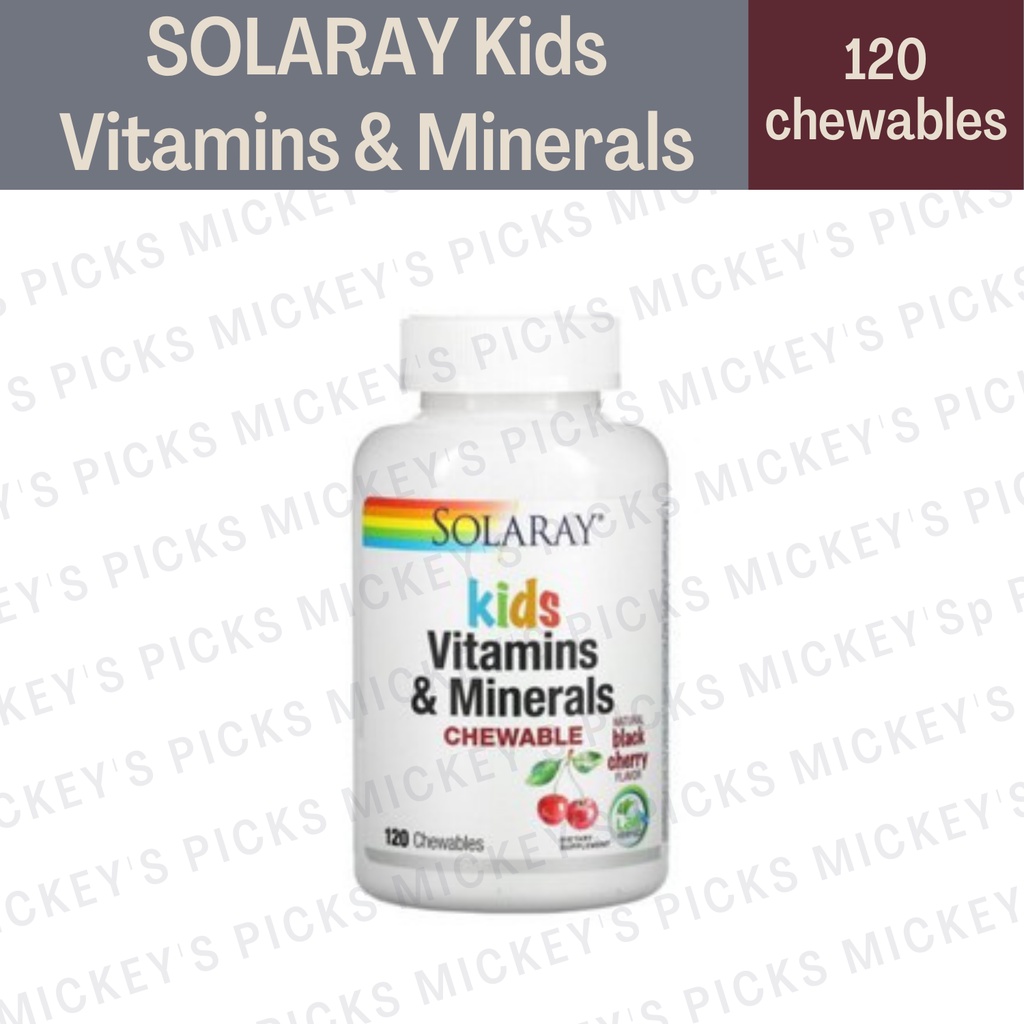 Solaray Kids Vitamins & Minerals, Chewable, Natural Black Cherry, 120 ...