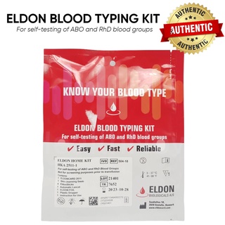 D'adamo Eldon Blood Typing Kit 1 Easy Self-Testing Kit | Shopee Philippines