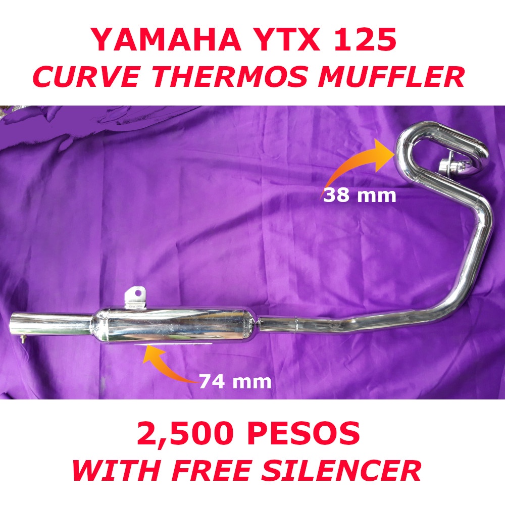 Yamaha YTX 125 "THERMOS or BOTTLED" Curve Type Pipe Stainless | Shopee ...