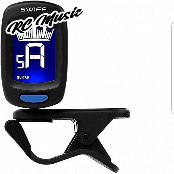 RC Music SWIFF A9 Clip-On Automatic Digital Crown Tuner LCD Display for Guitar Chromatic Bass ...