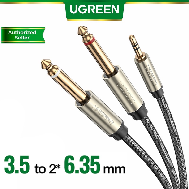 Ugreen Jack 3.5mm to 6.35mm Adapter Audio Cable Gold Plated 6.5mm 3.5 ...
