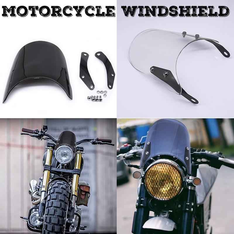 Motorcycle Windshield Windscreen Motorbike Wind Deflector Universal ...