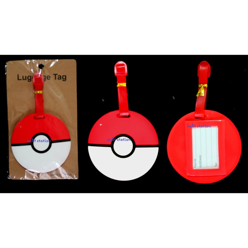 POKEMON BALL POKEBALL TRAVEL LUGGAGE BAGGAGE NAME SCHOOL ID BAG TAG ...