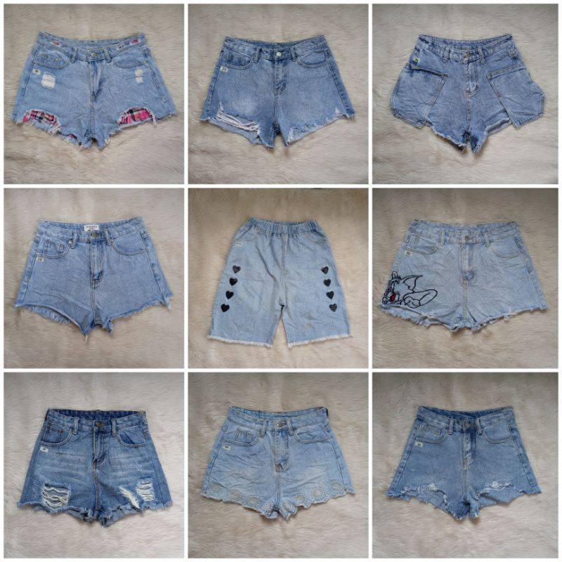 PRELOVED / UKAY DENIM SHORTS #2 (HW & MW Tattered) | Shopee Philippines