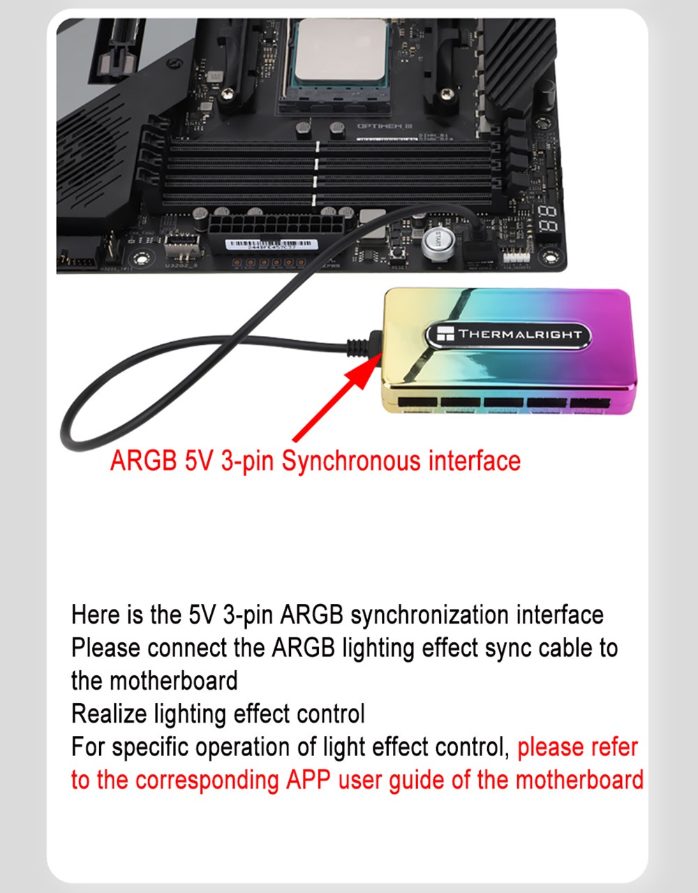 Thermalright ARGB RGB HUB Controller REV.A 5V 3PIN/12V 4PIN motherboard ...