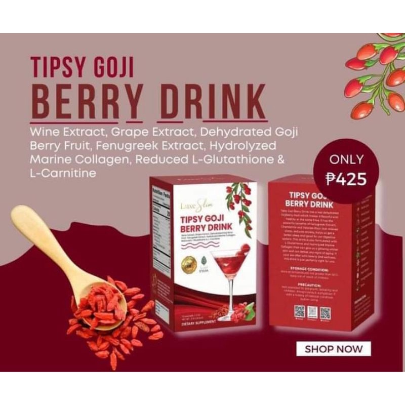Luxe Slim Tipsy Goji Berry Drink Sachet 21g | Shopee Philippines