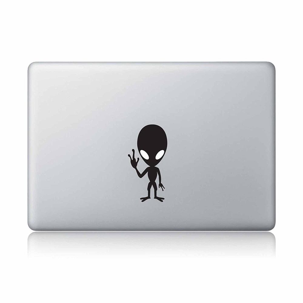 Alien Say Hello"Glowing" Apple Logo Macbook Decal Vinyl Sticker Apple ...