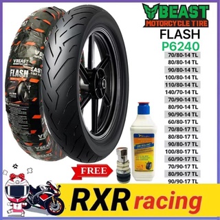 BEAST FLASH/P6240 TUBELESS TIRE BY 14/17 For Motorcycle Free Pito ...