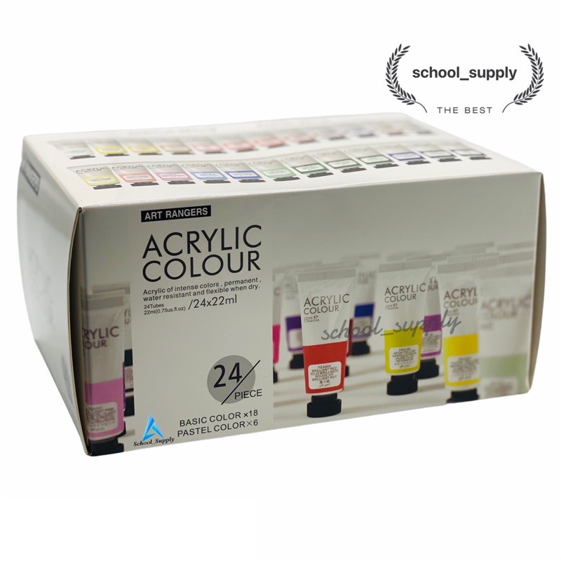 Art Rangers 24/36/48 Colors Tubes Acrylic Paint Set(22ml) | Shopee ...