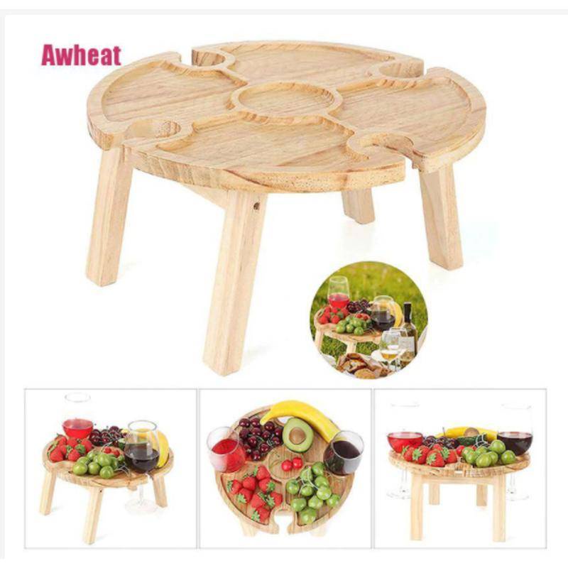 Wooden Table Outdoor Folding Wine Tables Portable Picnic Beach Rack ...