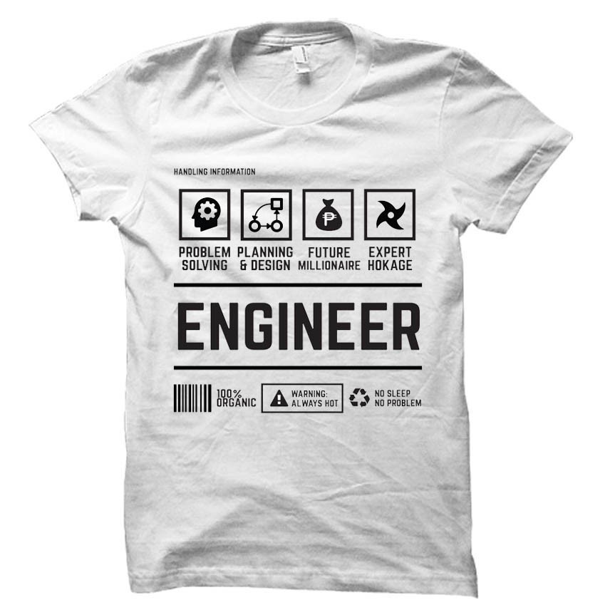 Course T-Shirt White (Engineer) | Shopee Philippines