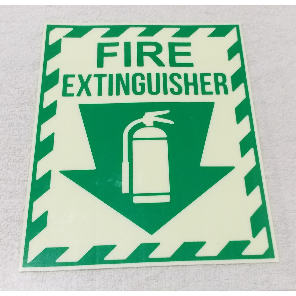 Luminous Fire Extinguisher Sign Sticker Green 8x10 | Shopee Philippines