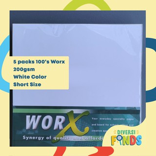 500pcs Worx Specialty/Board Paper 200gsm White Short, A4 or Long ...